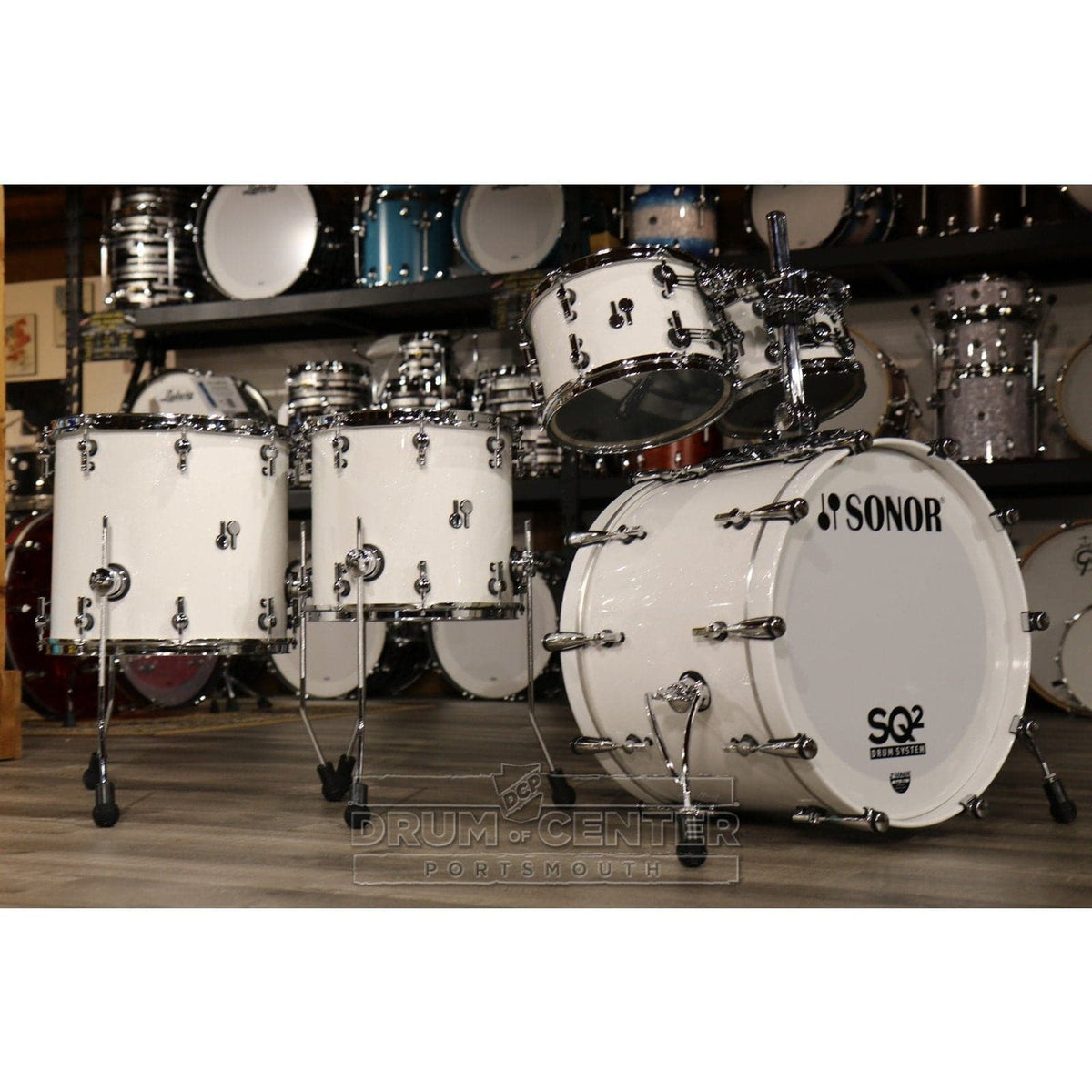 Sonor SQ2 Maple 5pc Drum Set White Sparkle Gloss