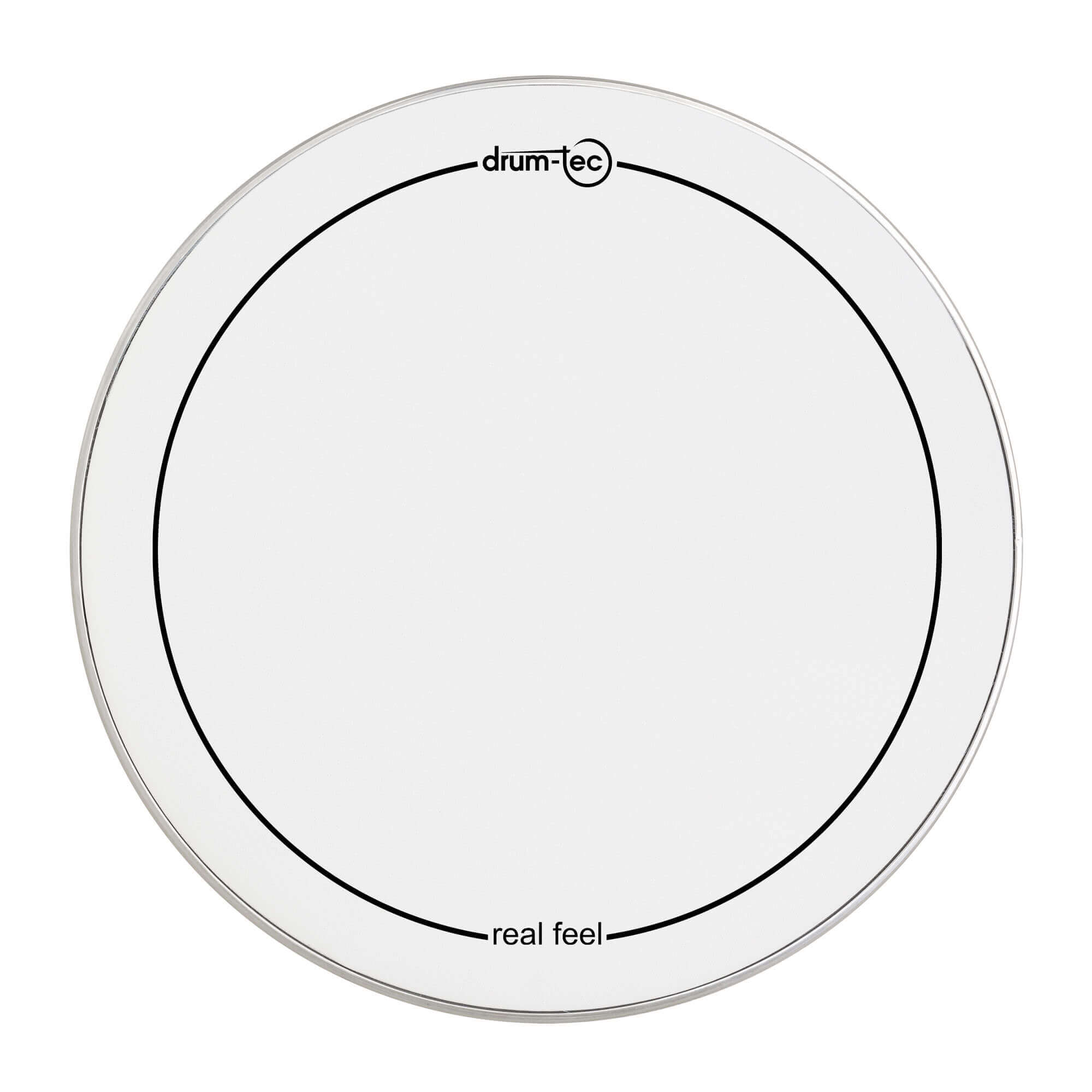 Drum-Tec Real Feel Mesh Bass Drumhead 24" White w/Black Belt
