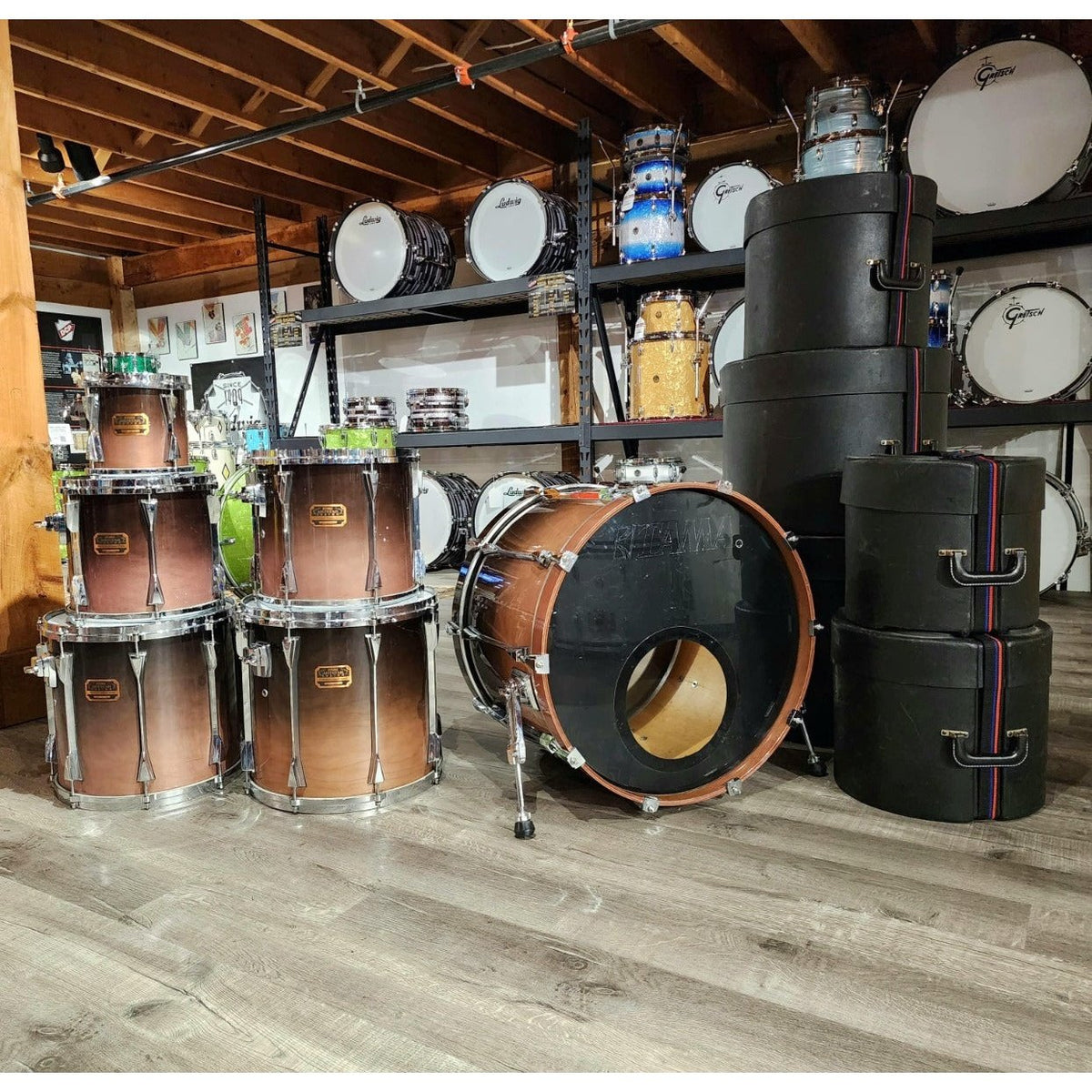 Used Tama Artstar Custom Maple 6pc Drumset Smokey Lavender w/Humes & B