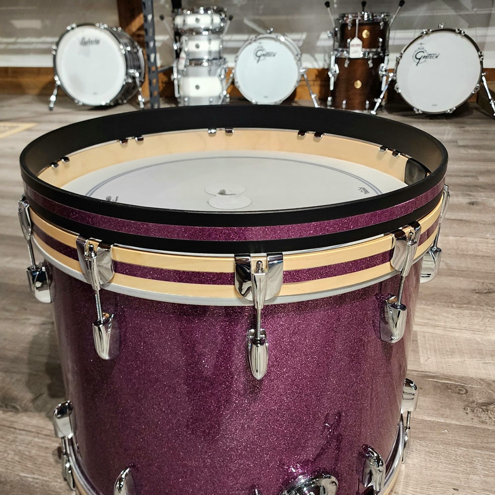 Used Gretsch Broadkaster 4pc Drum Set Purple Glass w/Extra Hoops
