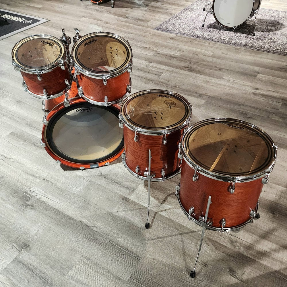 Used Yamaha Oak Custom 5pc Drum Set Matte Sedona Red - Excellent | DCP