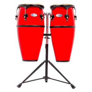 Toca 2300FRD Synergy Series Fiberglass Conga Set with Stand - Red