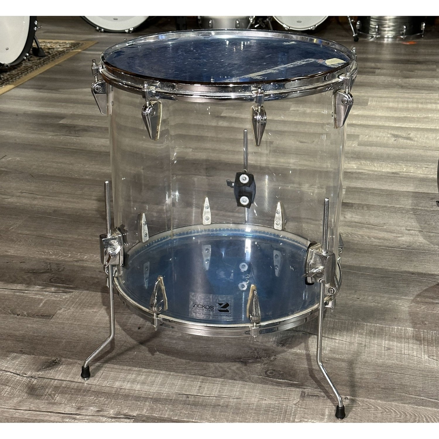 Used Vintage Zickos Acrylic 7pc Drum Set Clear