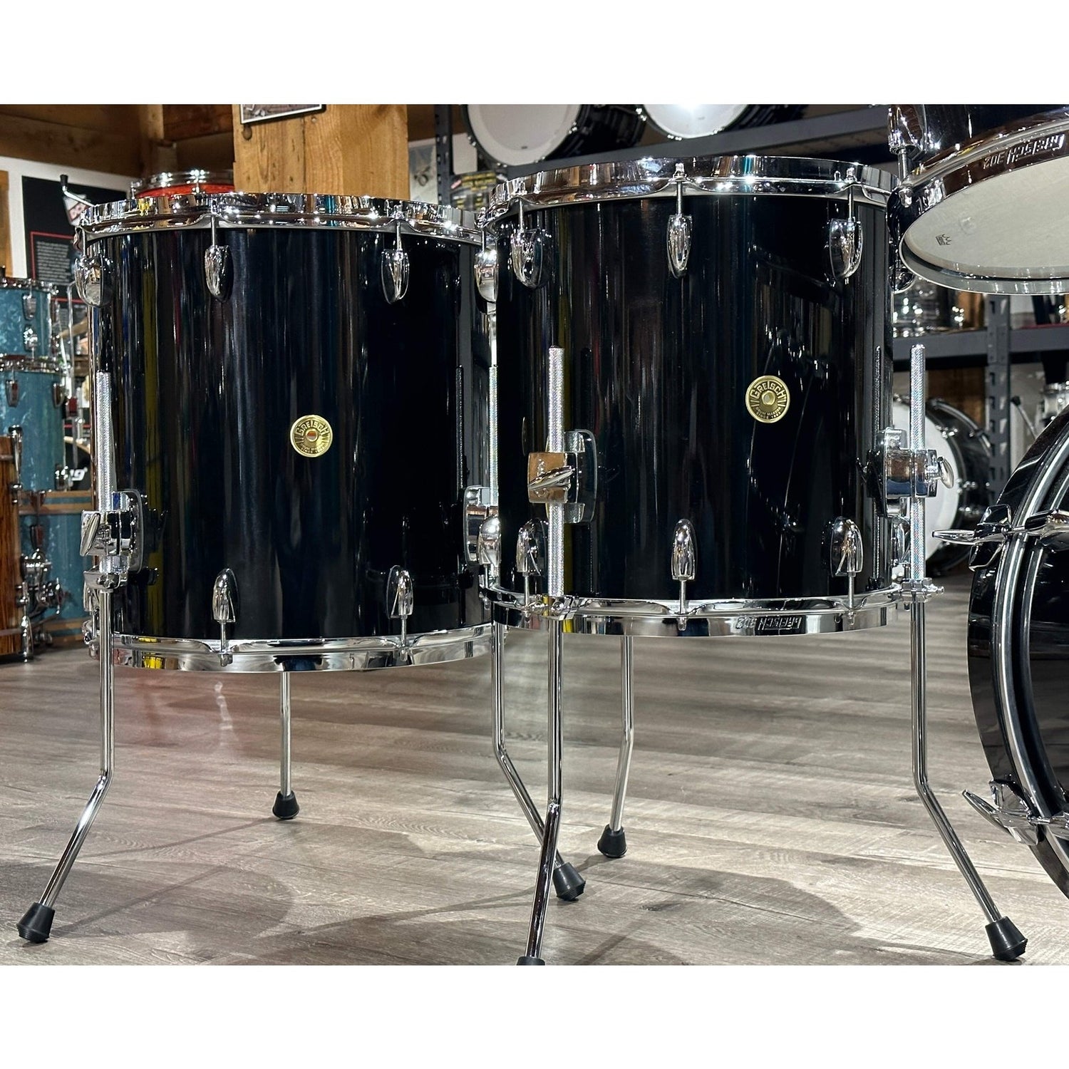 Used Gretsch Broadkaster 5pc Drum Set Piano Black Gloss