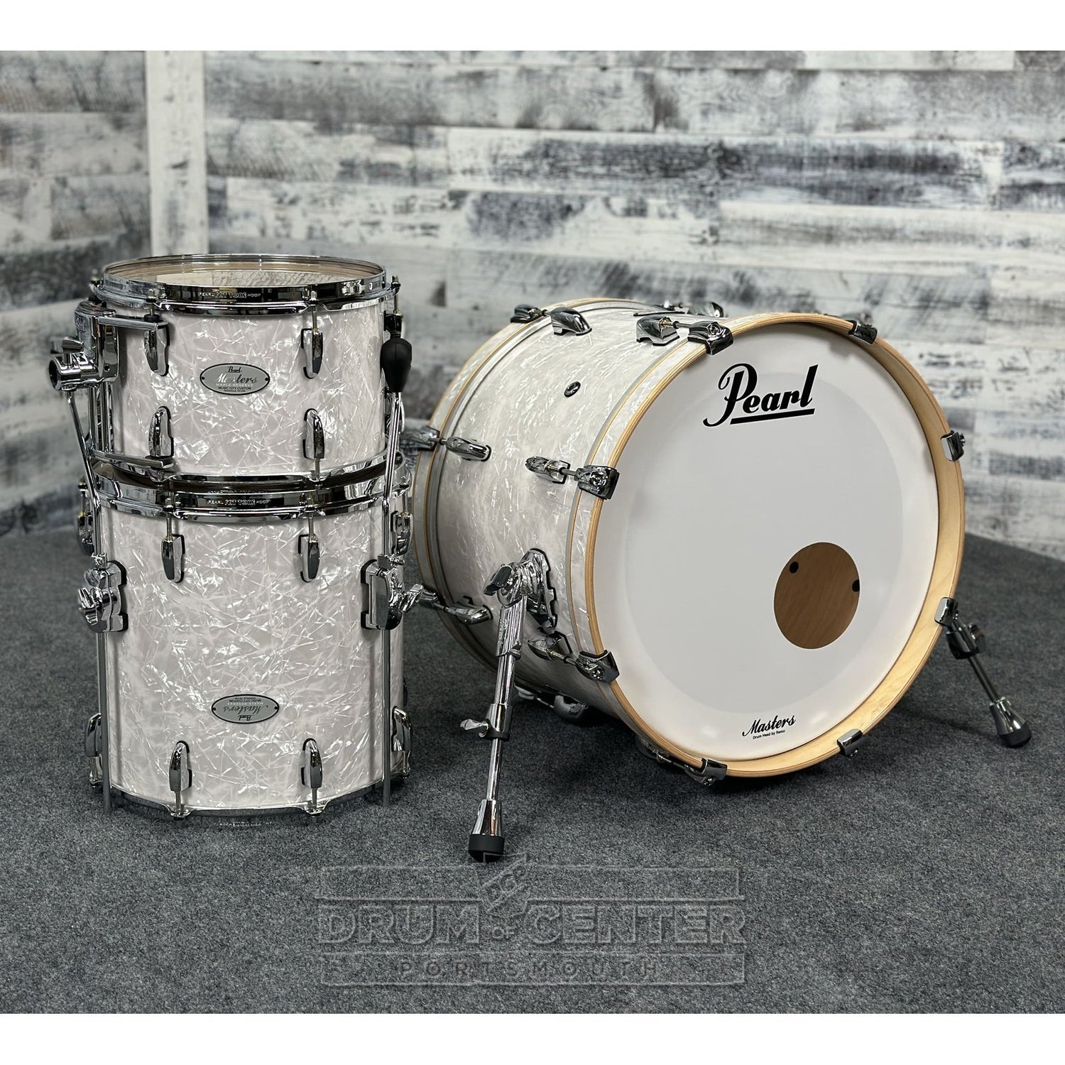 Pearl Music City Custom Masters Maple Reserve 3pc Drum Set White Marin