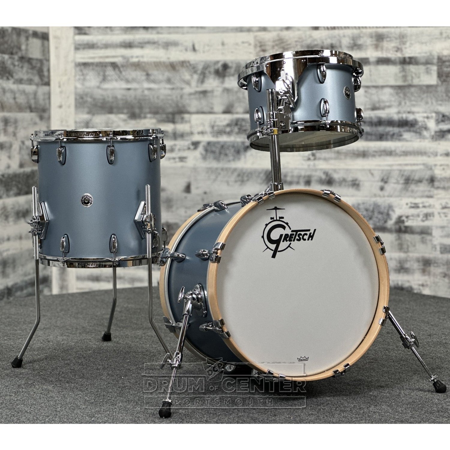 Gretsch Brooklyn 3pc Jazz Drum Set w/ Tom Arm Satin Ice Blue Metallic ...
