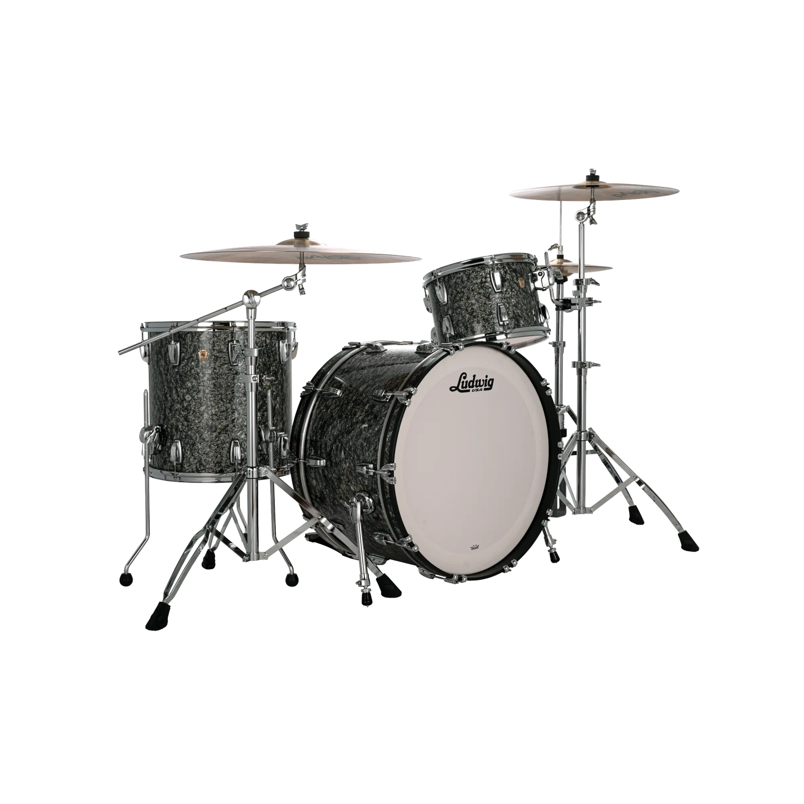 Ludwig Classic Maple 3pc Pro Beat Drum Set Limited Edition Black Pearl