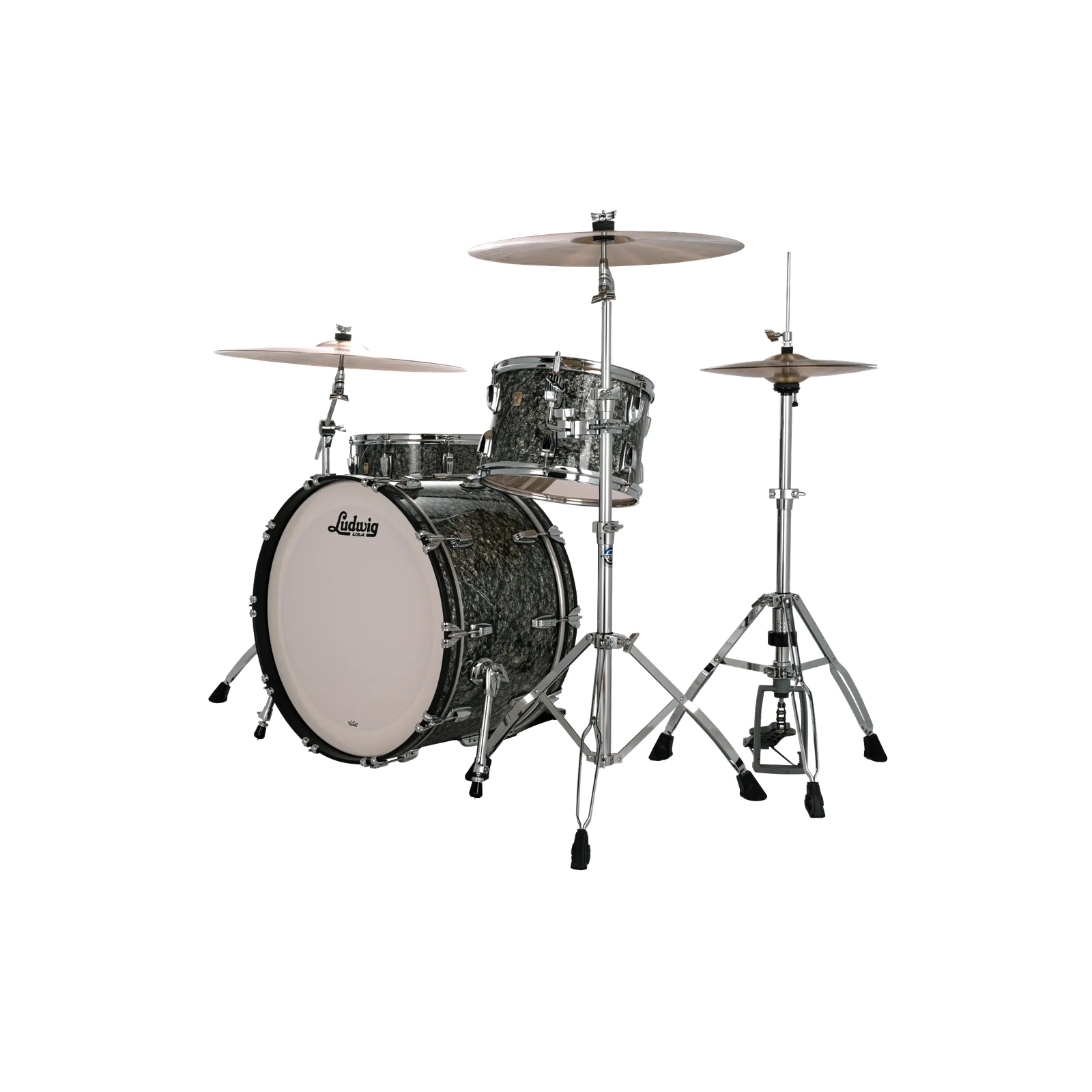 Ludwig Classic Maple 3pc Pro Beat Drum Set Limited Edition Black Pearl