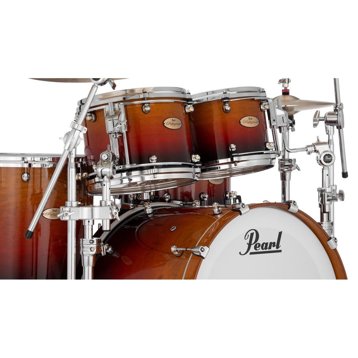 Pearl Reference One 4pc Drum Set w/22x16BD w/L-Bracket R2s Cherry Amber ...
