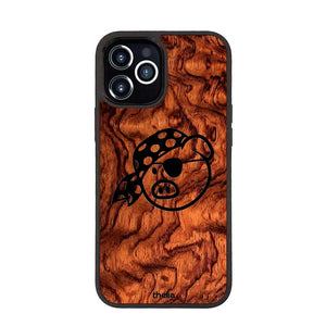 Thalia Pork Pie Logo Case for iPhone 15 Pro | Pig Logo, Bubinga