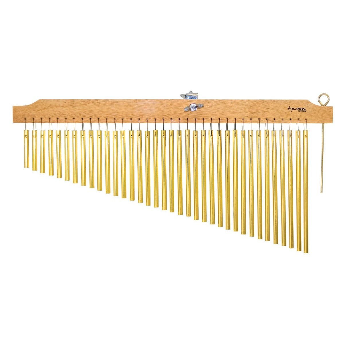 Tycoon Percussion 36 Gold Chimes w/Natural Finish Wood Bar