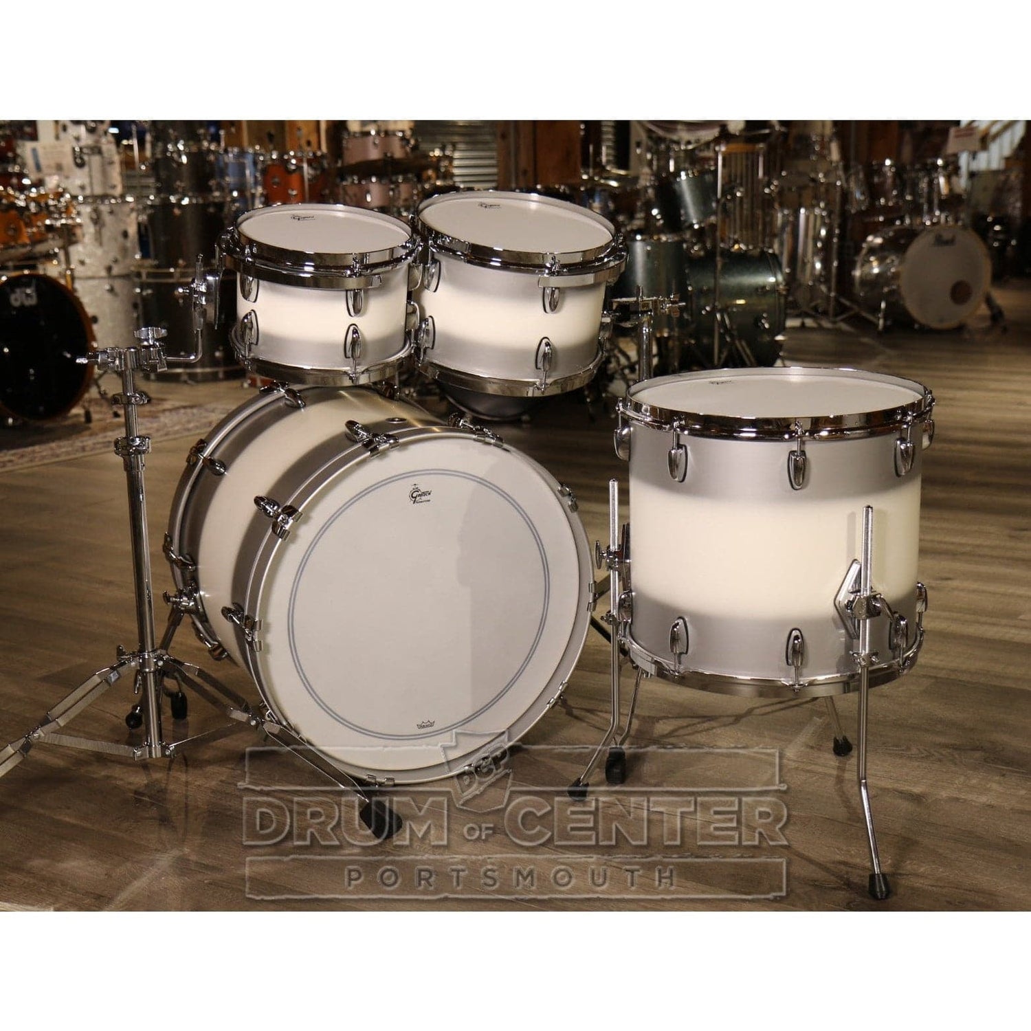 Gretsch Brooklyn 4pc Euro Drum Set Silver Mist Duco