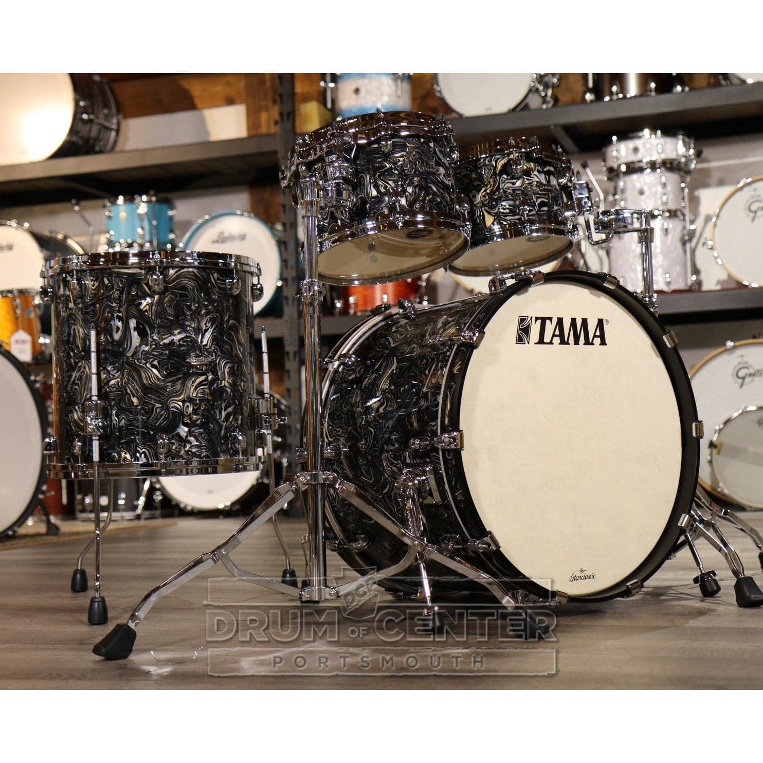 Tama Starclassic Maple 4pc Drum Set Charcoal Swirl