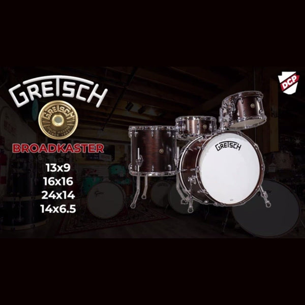 Gretsch Broadkaster 3pc Drum Set 24/13/16 Satin Antique Maple w/Mount | DCP
