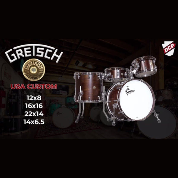 Gretsch USA Custom 3pc Drum Set 22/12/16 Satin Antique Maple w/Mount ...