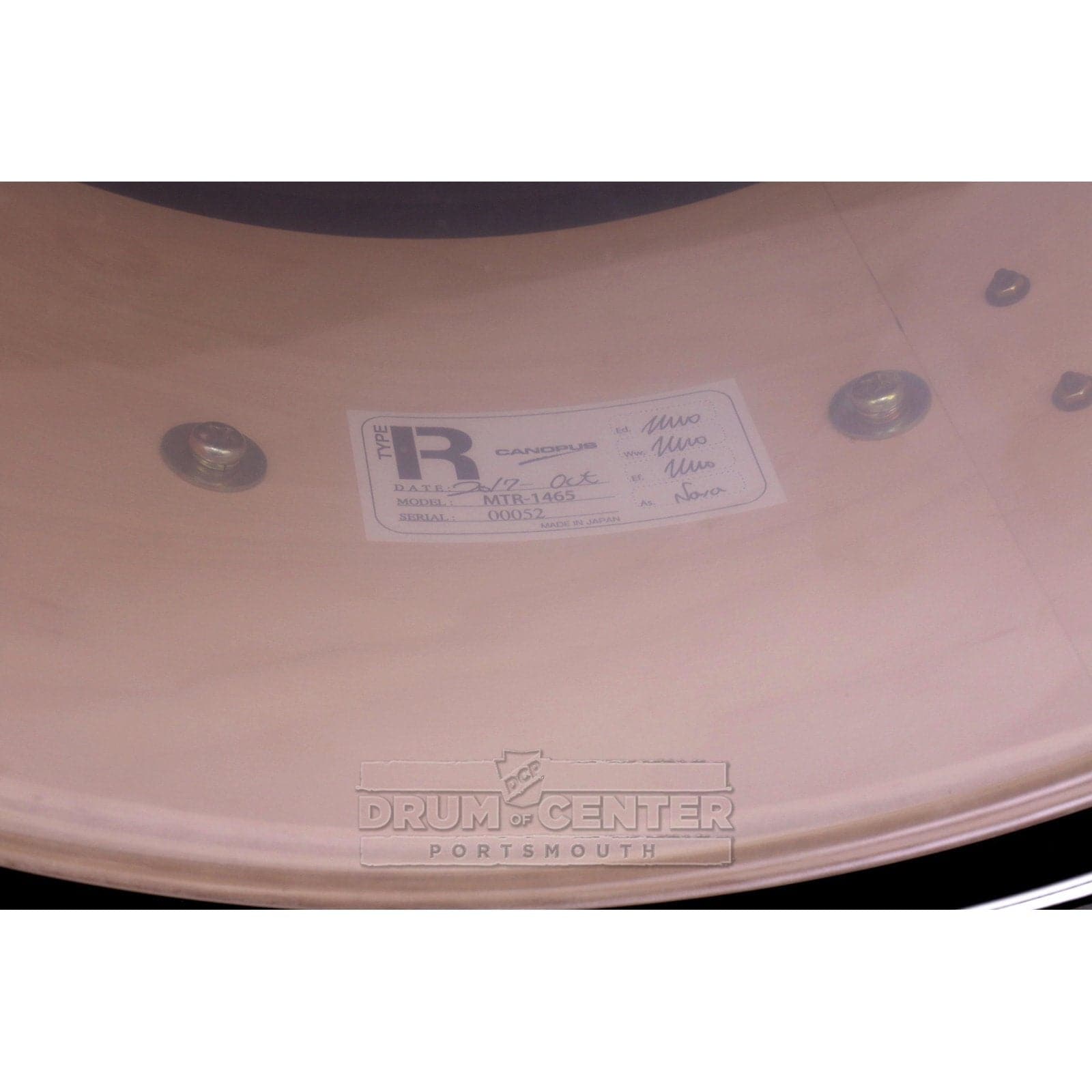 Canopus Type R Maple Snare Drum 14x6.5 Snow White Sparkle w/ Cast Hoops & Bk Hw