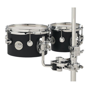 DW Design Concert Toms 6/8 Black Satin w/Mount