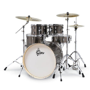 Gretsch Energy 5pc Drum Set w/Cymbals Grey Steel