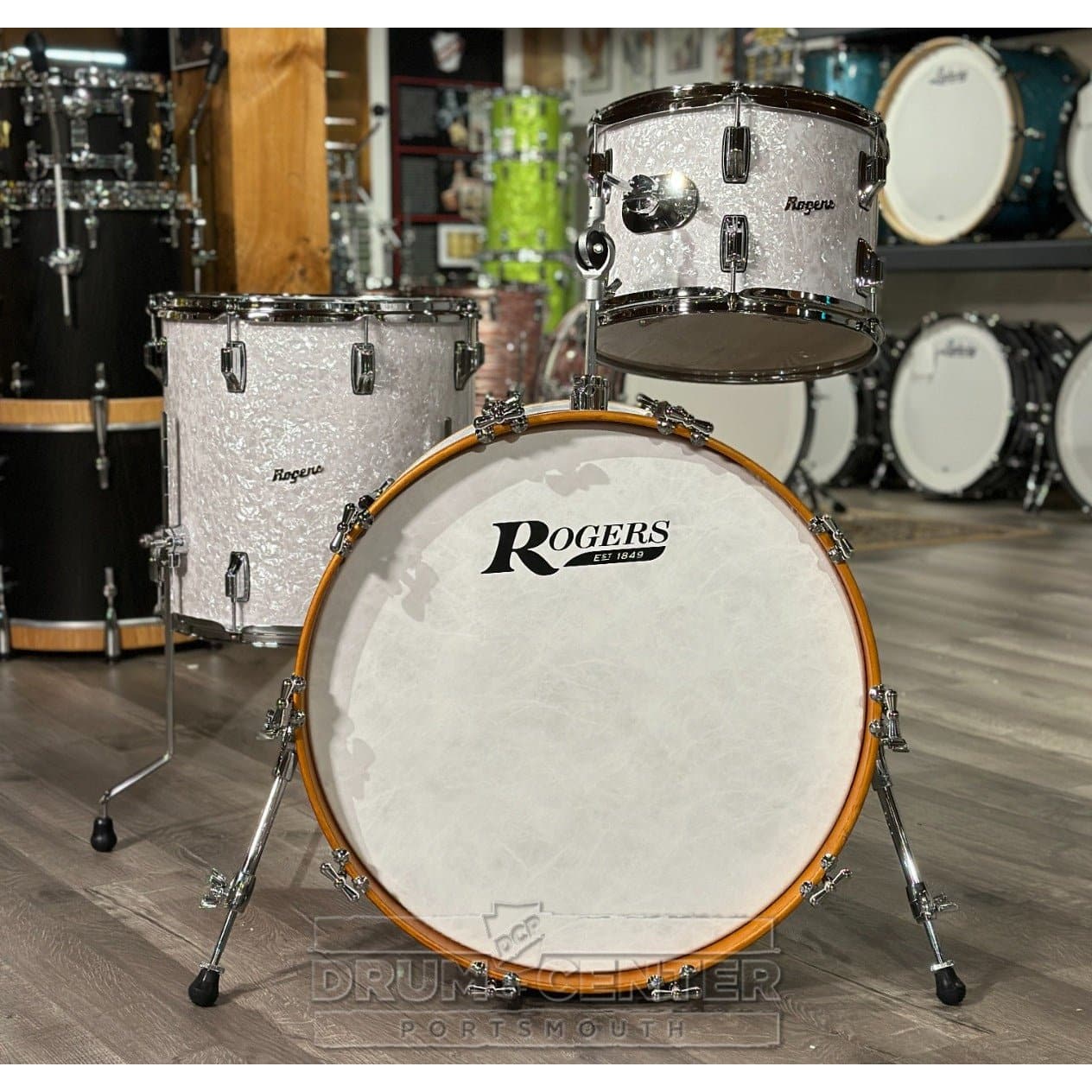 Rogers Powertone Limited Edition Drum Set 22/13/16 White Marine Pearl | DCP