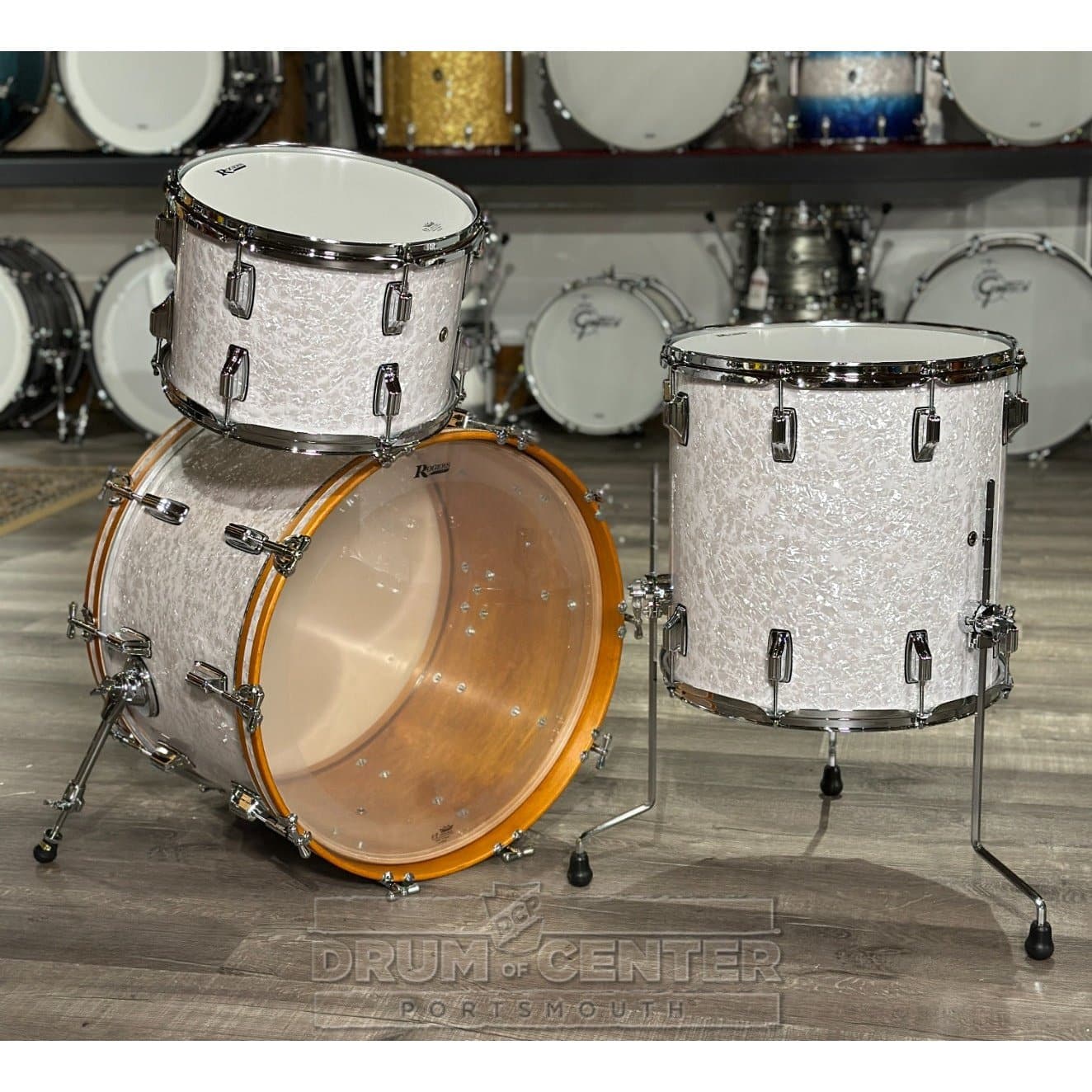 Rogers Powertone Limited Edition Drum Set 22/13/16 White Marine Pearl