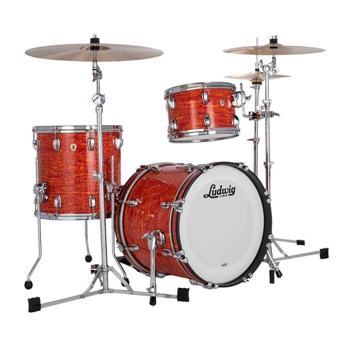 Ludwig Classic Maple 3pc Jazzette Drum Set Mod Orange