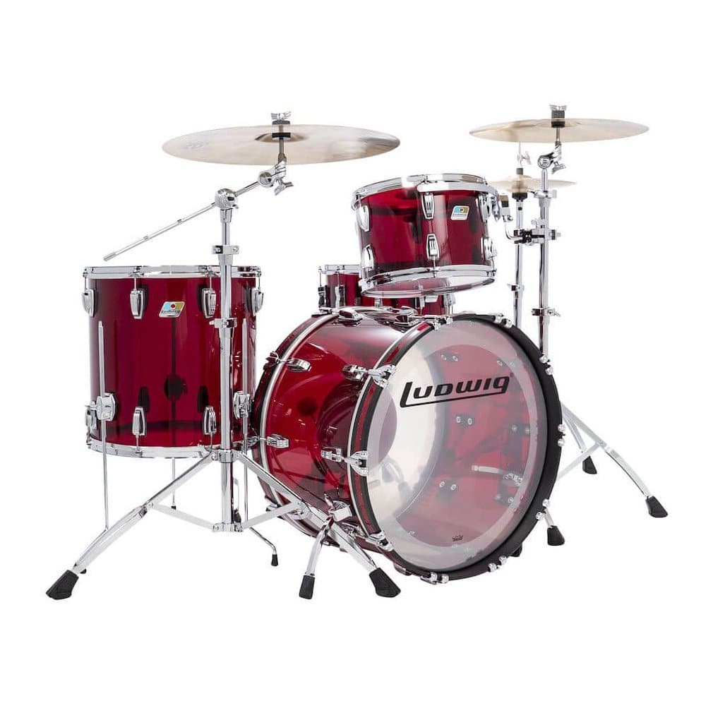 Ludwig Vistalite Pro Beat 3pc Drum Set w/Large Lugs Red