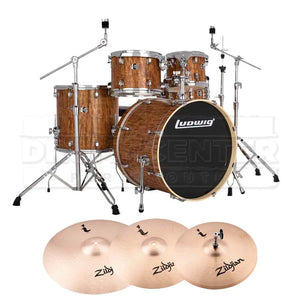 Ludwig Evolution 5pc Complete Drum Set w/22"BD Cherry Wood