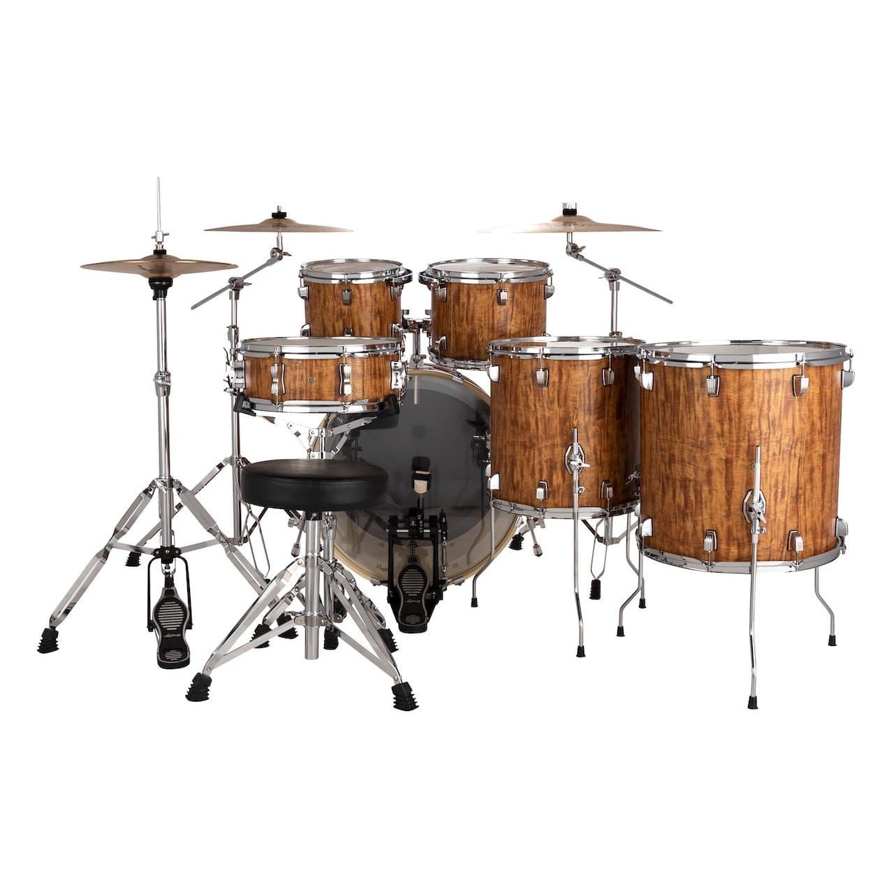 Ludwig Evolution 6pc Drum Set w/Cymbals & Hardware Cherry Wood