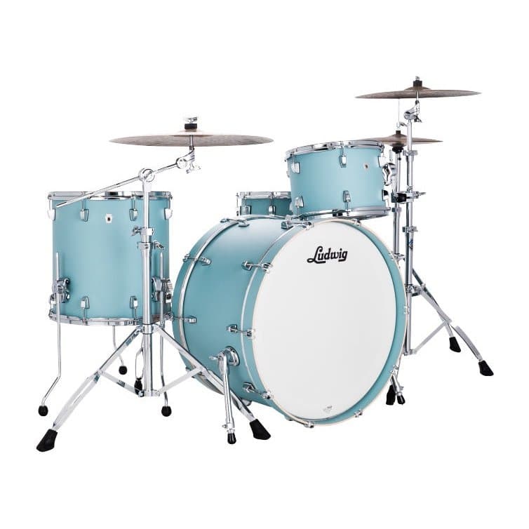 Ludwig 24 Neusonic Pro Beat Drum Set Skyline Blue w/Elite Spurs