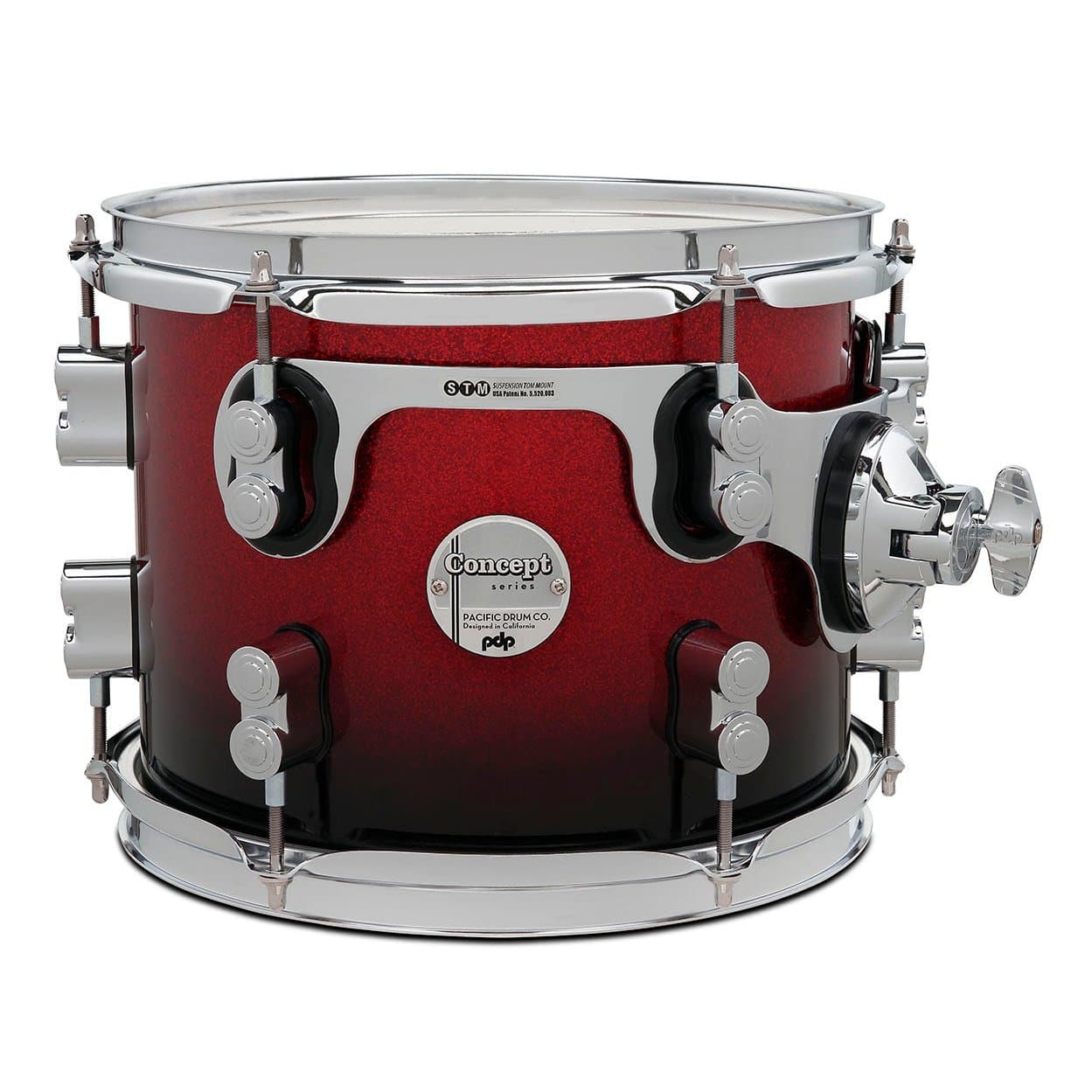 PDP Concept Maple Rack Tom - 10x8 - Red To Black Fade