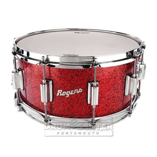 Rogers Dyna-sonic Wood Shell Snare Drum 14x6.5 Red Sparkle Lacquer | DCP