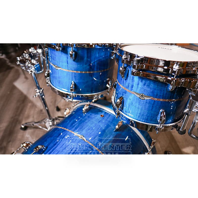 Tama Star Maple 5pc Drum Set Ocean Blue Curly Maple w/Outer Inlay ...