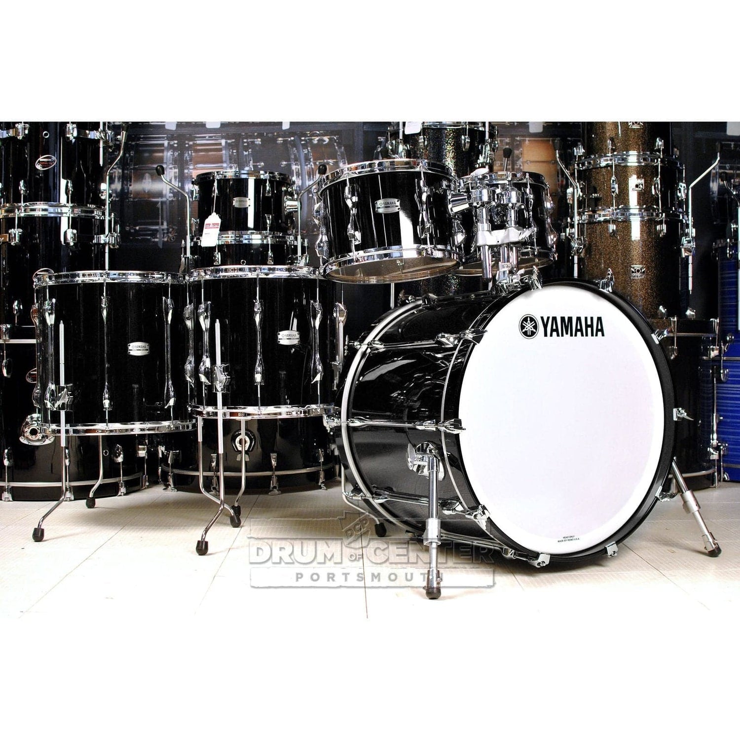 Yamaha Recording Custom 5pc Rock Drum Set Solid Black